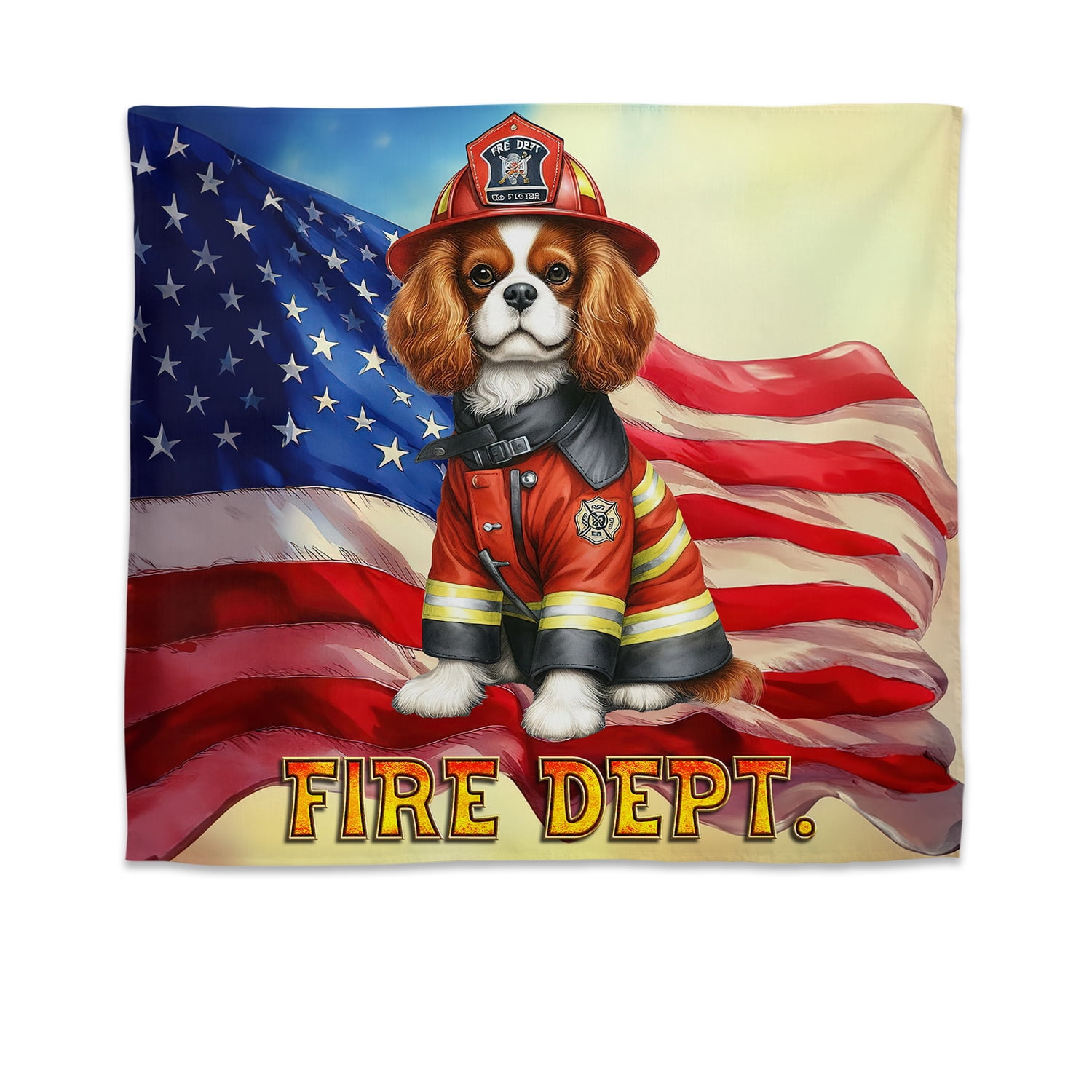 Firefighter Cavalier King Charles Spaniel Hero Rescue Fire Dept Fireman ...