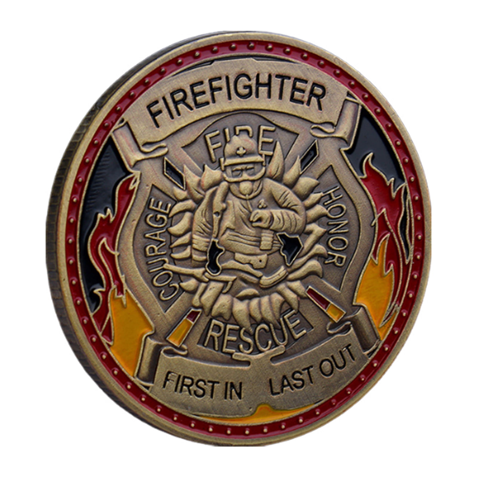 Firefighter Challenge Coin | Fire Department Rescue Prayer Coin ...