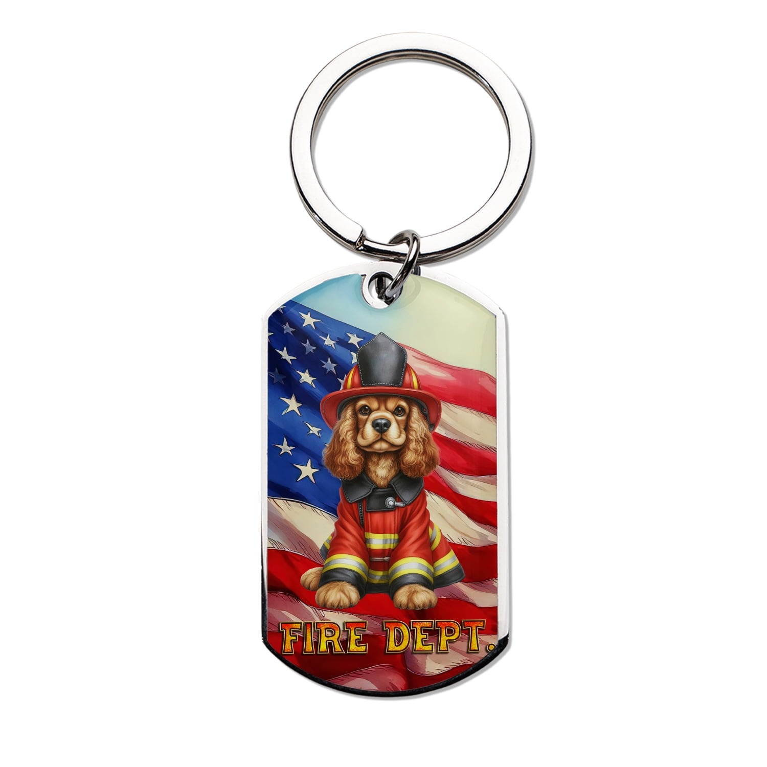 Firefighter Cocker Spaniel Hero Rescue Fire Dept Fireman USA Flag ...