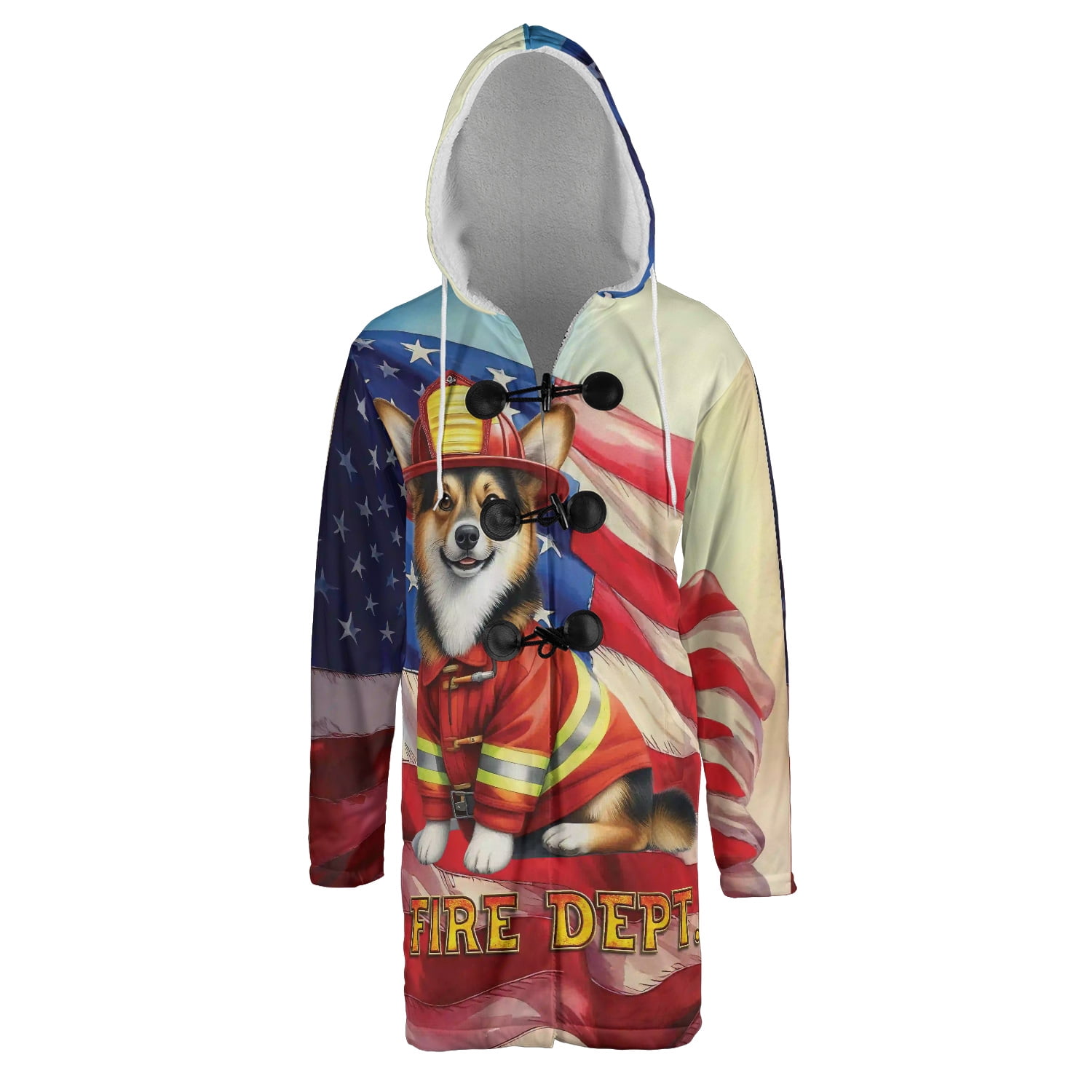 Firefighter Corgi Hero Rescue Fire Dept Fireman USA Flag All Over Print ...