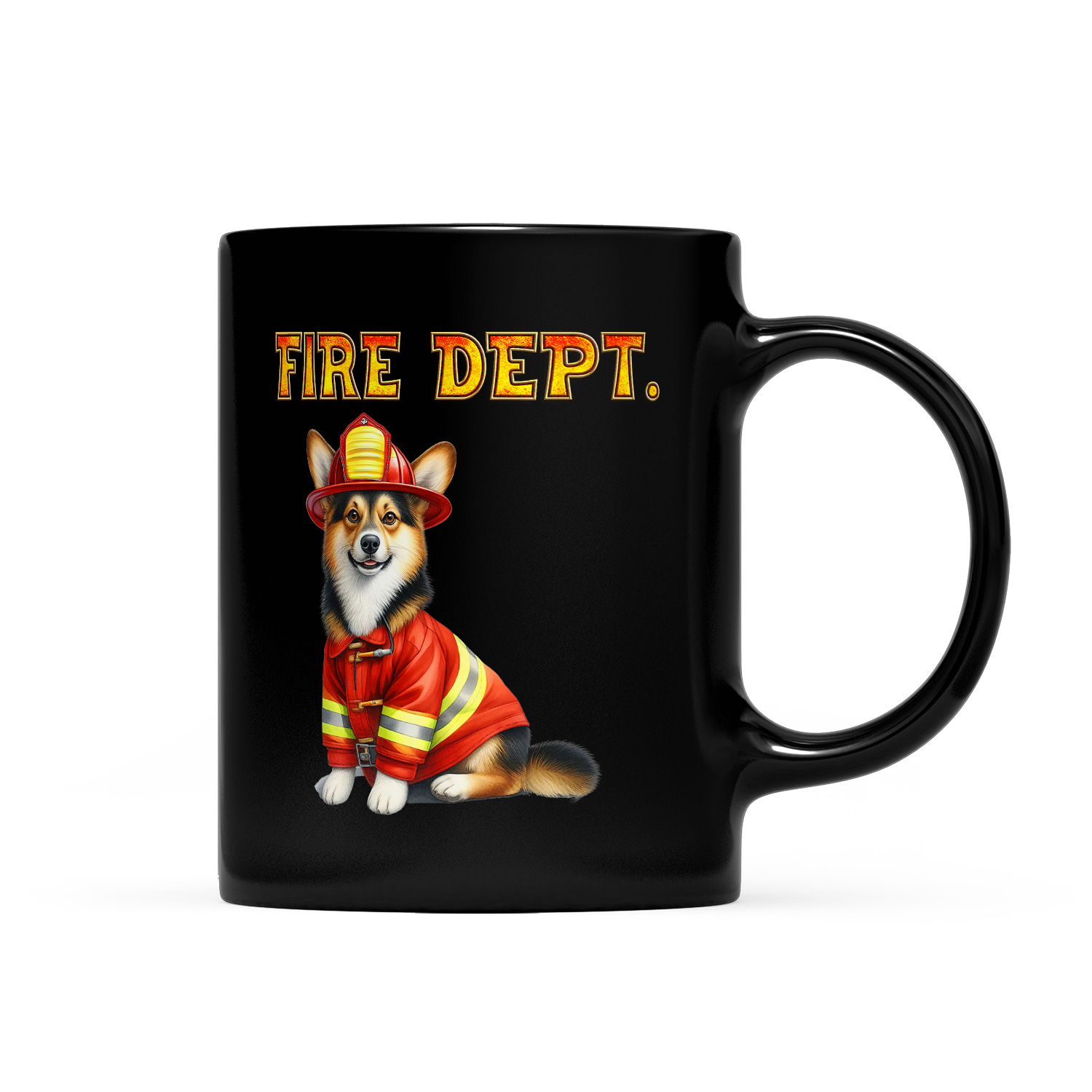 Firefighter Corgi Hero Rescue Fire Dept Fireman USA Flag Mug Welsh ...