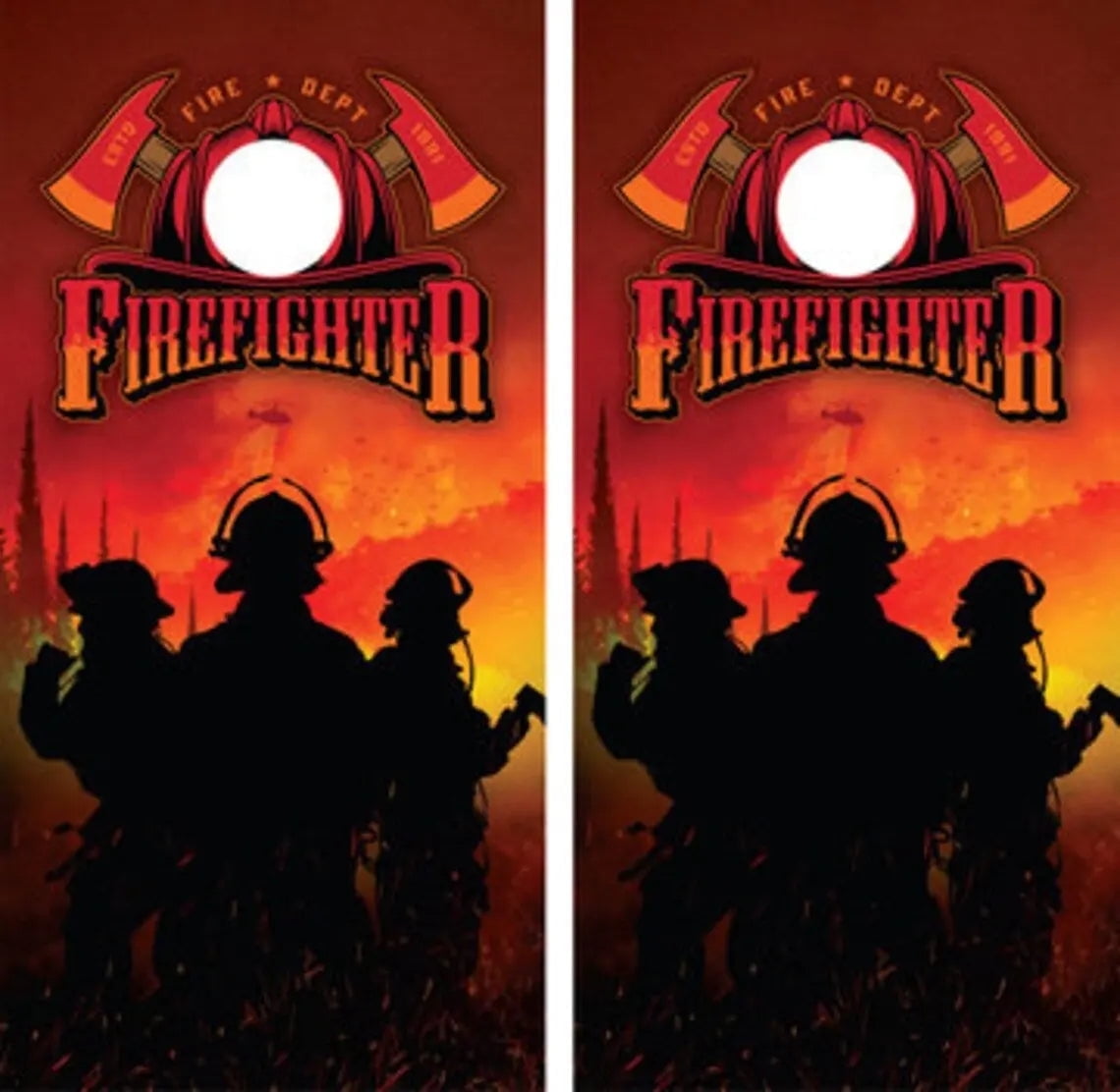 KT Cornhole Wraps Firefighter Cornhole Vinyl Wraps & Cornhole Boards (2 ...
