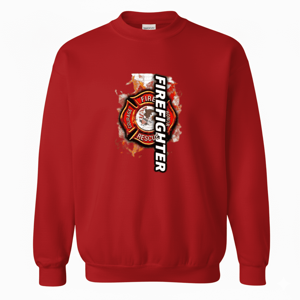 Firefighter Courage Heroic Tribute Bold Pride Rescue Design Sweatshirt ...