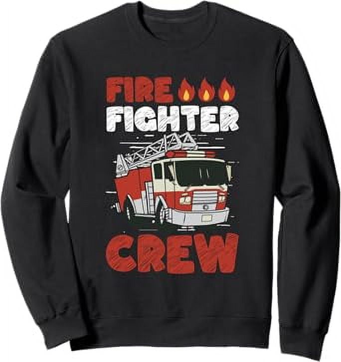 Firefighter Crew Birthday Fire Truck Sweatshirt - Walmart.com