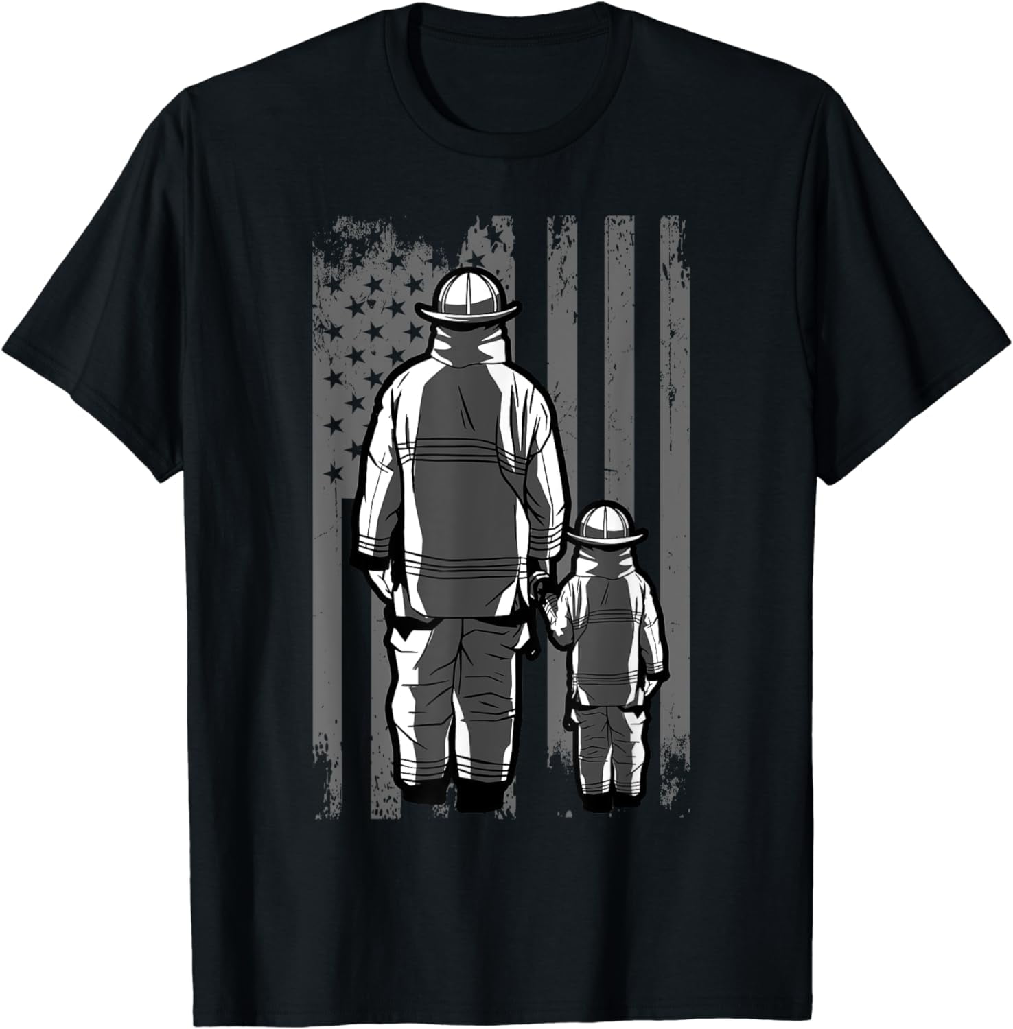 Firefighter Dad Firefighting Patriotic Fireman Father's Day T-Shirt ...