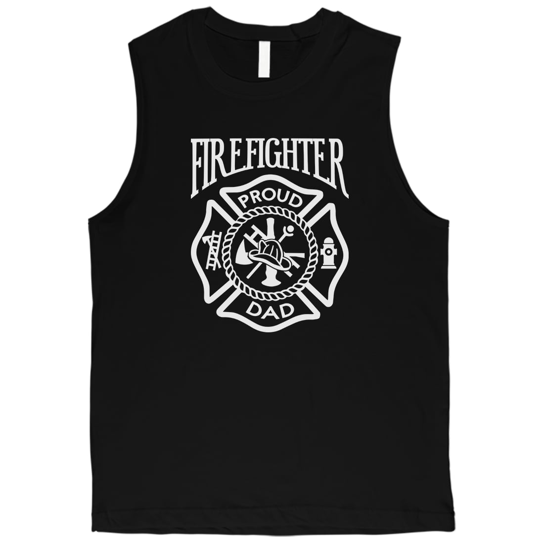 Firefighter Dad Mens Black Confident Supportive Cool Muscle Shirt ...