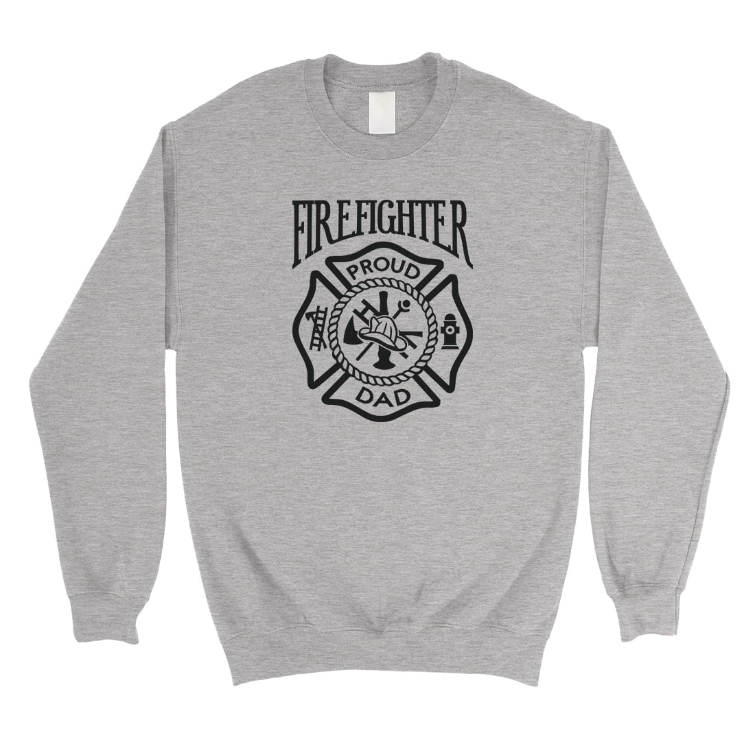 Firefighter Dad Mens/Unisex Grey Fleece Sweatshirt Super Cool Fun ...
