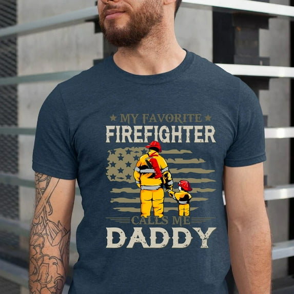Firefighter Dad Papa Shirt, Gift For Dad From Son Daughter, Father's ...