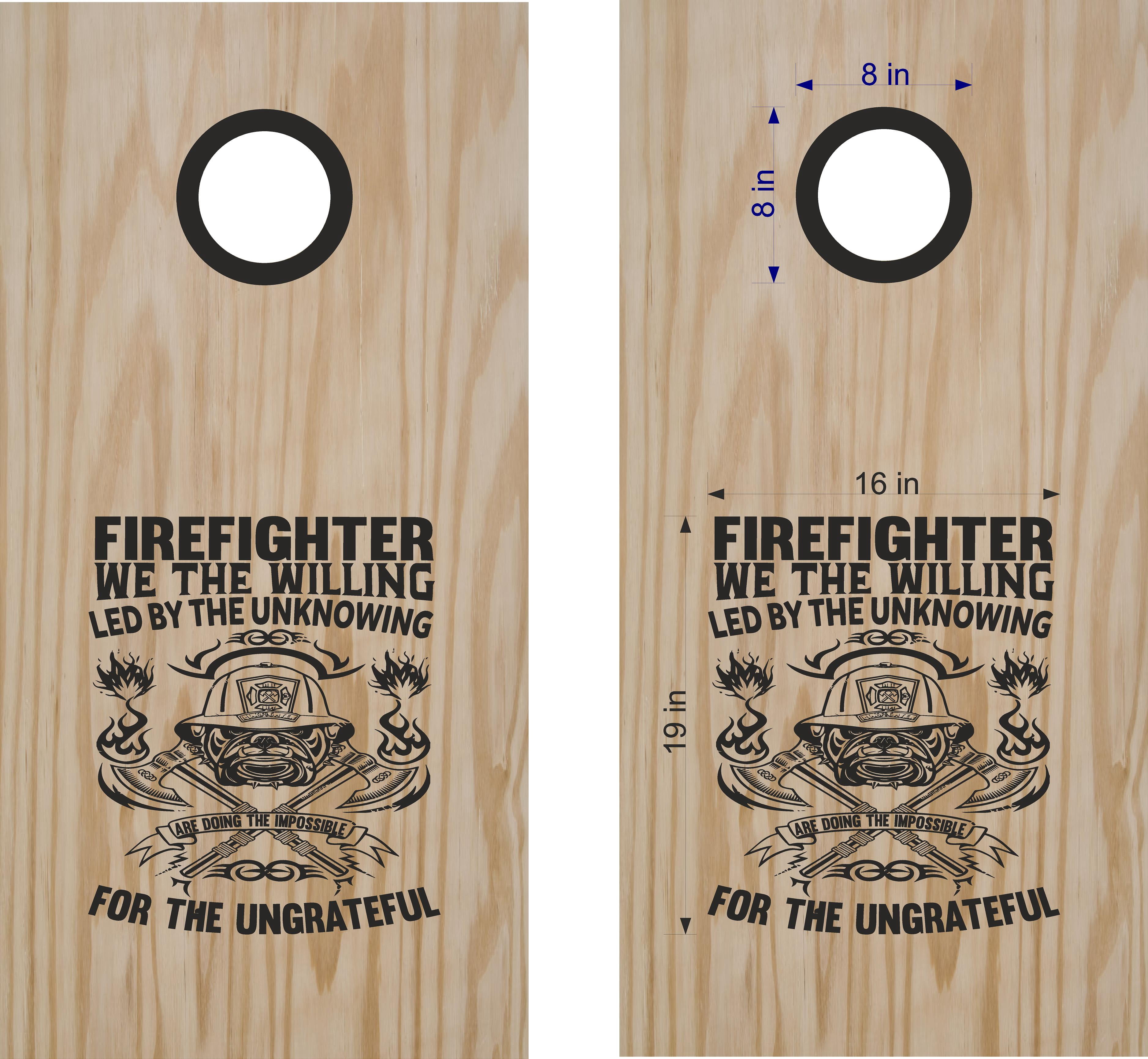 Firefighter Decals for Cornhole Boards - Fireman Stickers FIRE01 ...