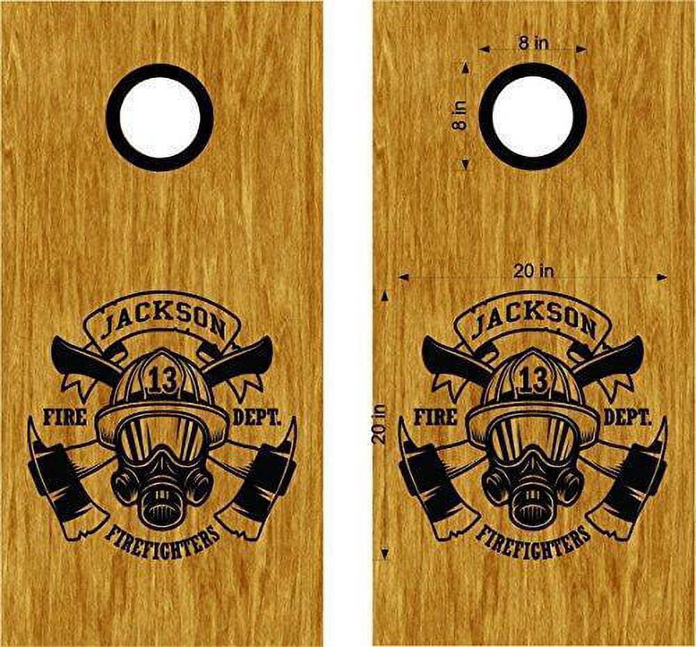 Firefighter Decals for Cornhole Boards - Vinyl Stickers with 3 Rings ...