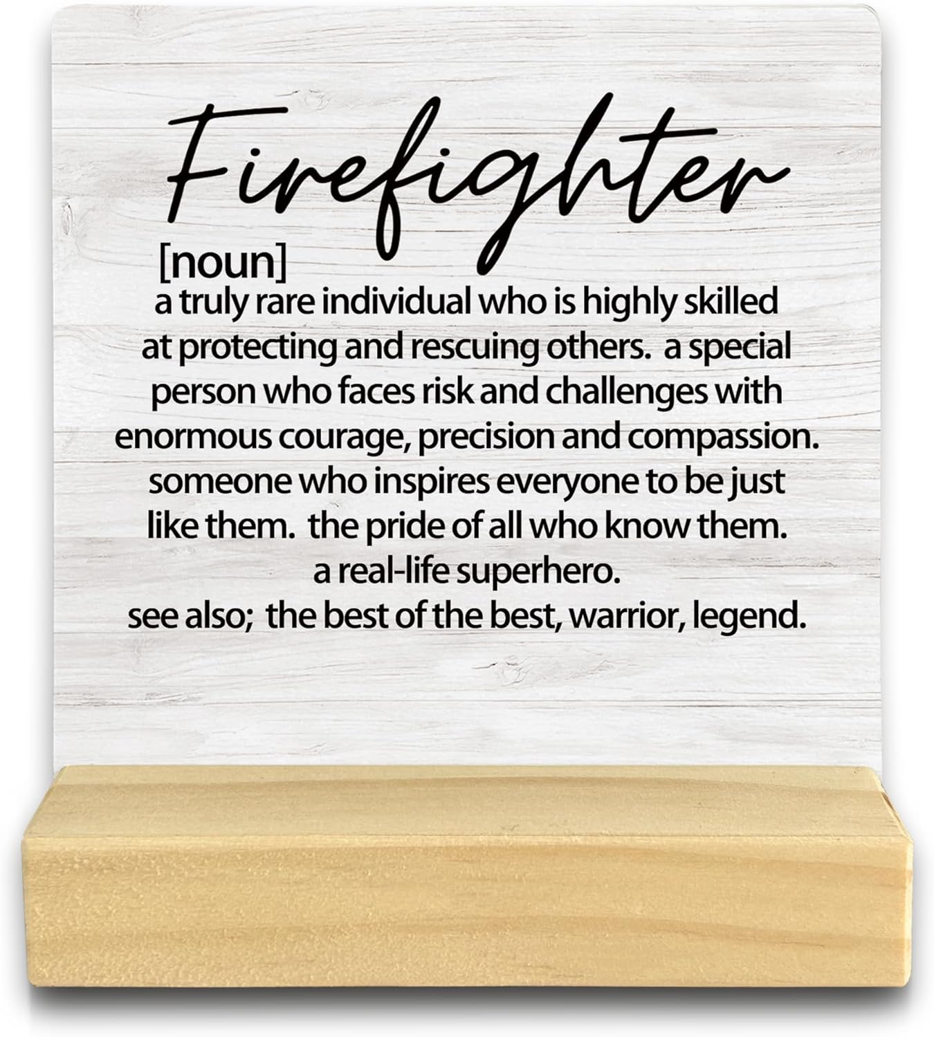 Firefighter Definition Wood Plaque Sign Desk Decor,Firefighter ...