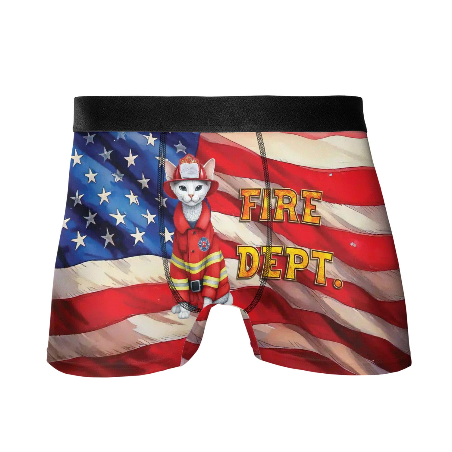 Firefighter Devon Rex Hero Rescue Fire Dept Fireman USA Flag All Over ...