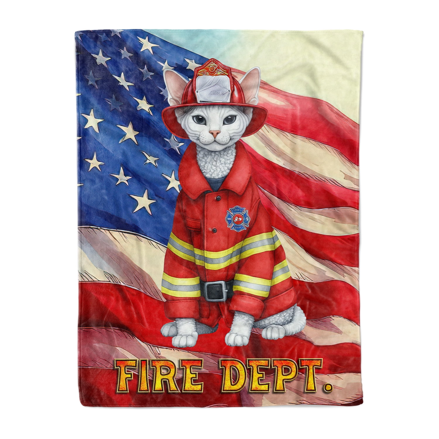 Firefighter Devon Rex Hero Rescue Fire Dept Fireman USA Flag Cozy ...