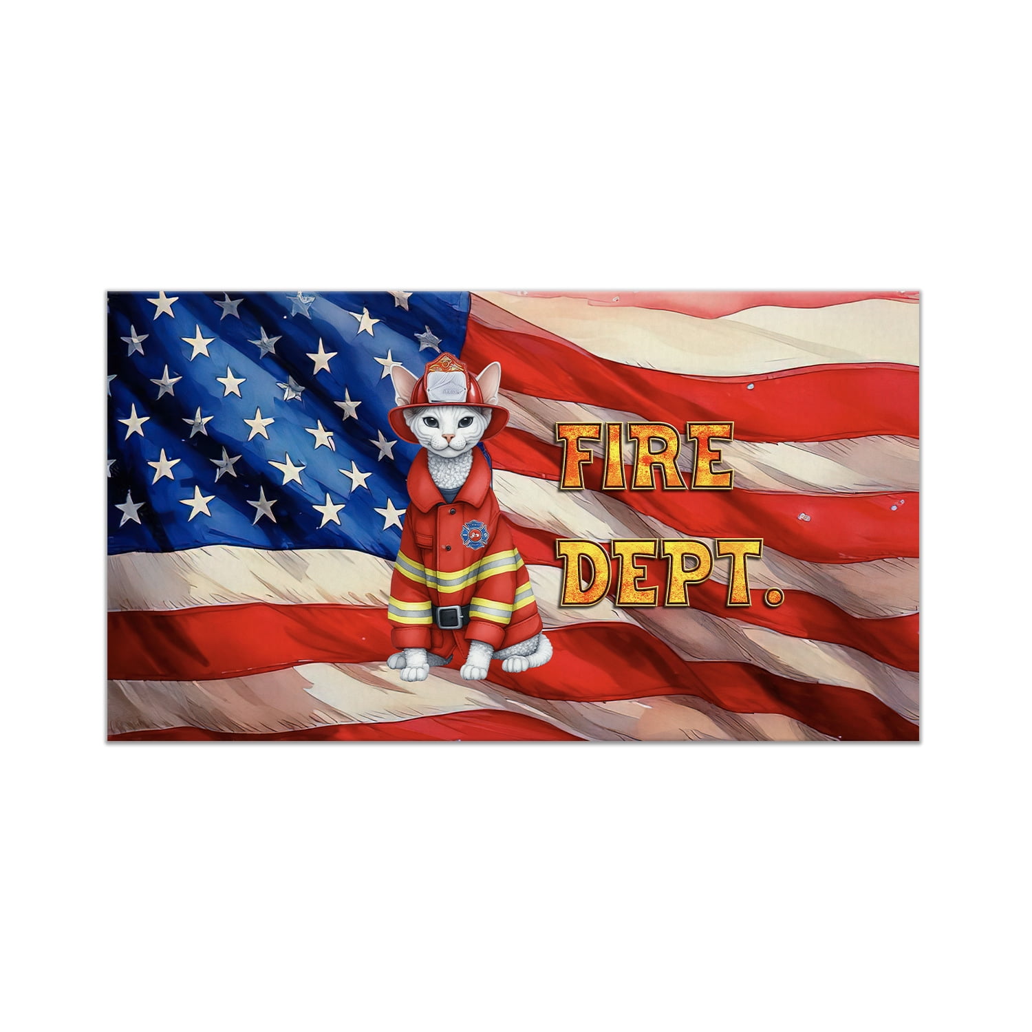 Firefighter Devon Rex Hero Rescue Fire Dept Fireman USA Flag Doormat ...