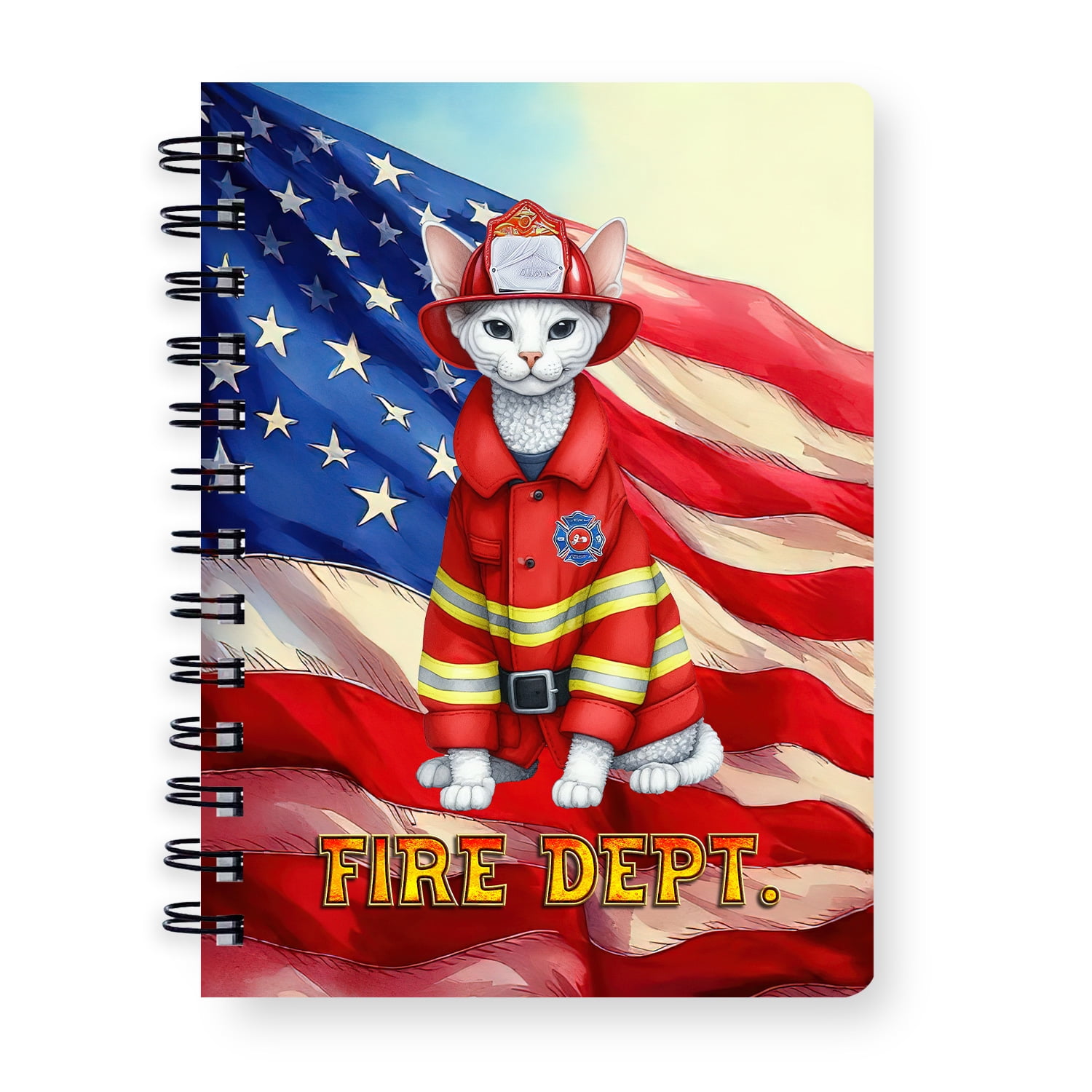 Firefighter Devon Rex Hero Rescue Fire Dept Fireman USA Flag Spiral ...