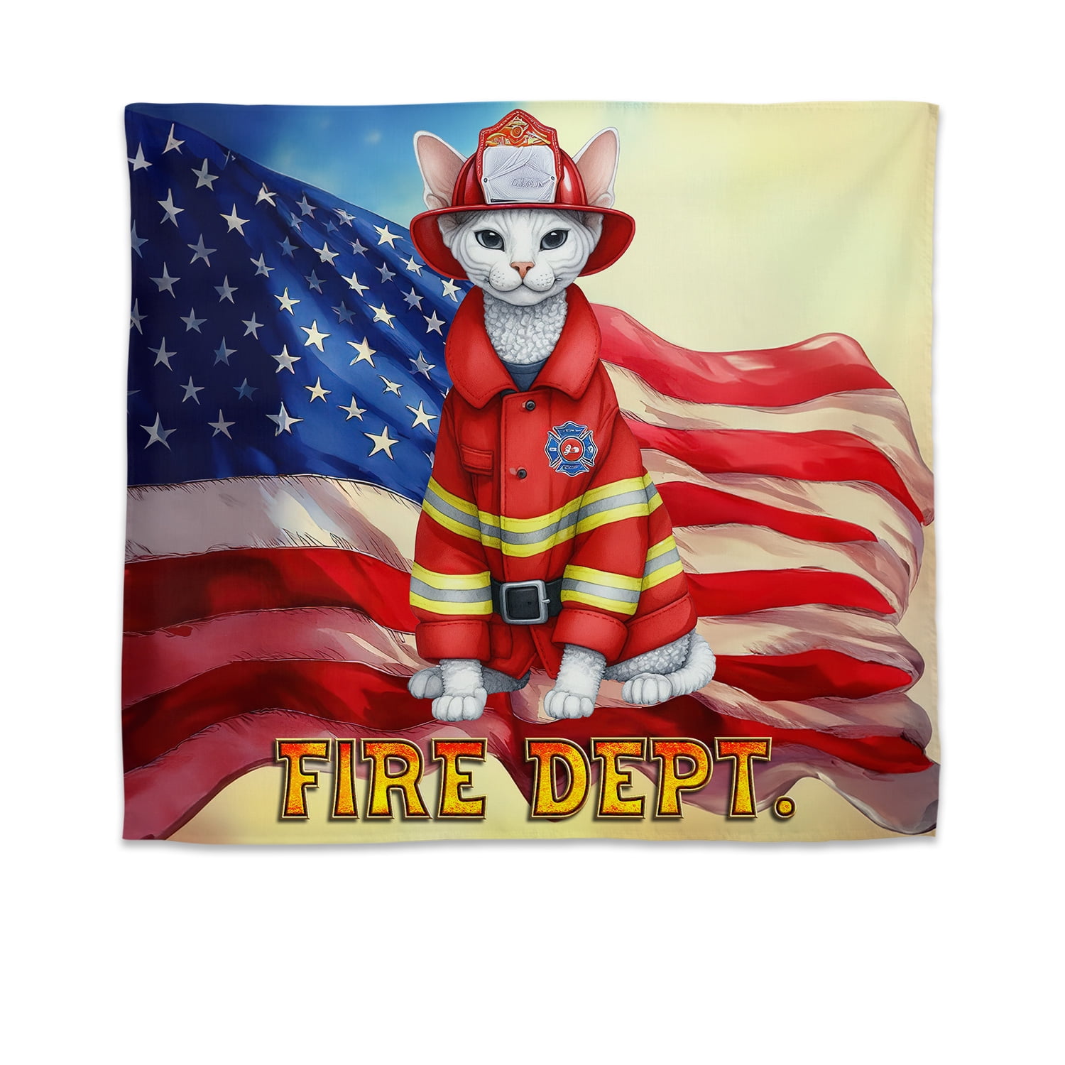 Firefighter Devon Rex Hero Rescue Fire Dept Fireman USA Flag Tapestry ...