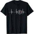Firefighter EMS Heartbeat EKG Pulse Fireman American Flag T-Shirt ...