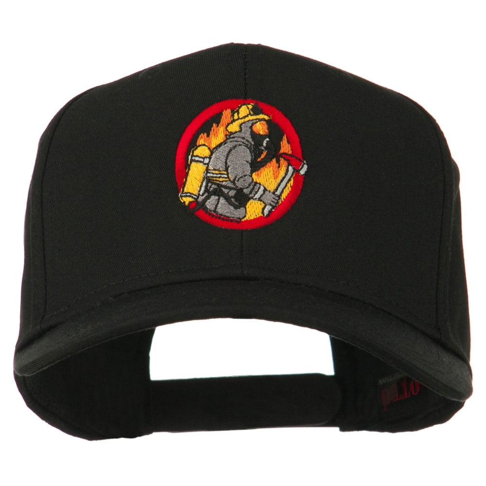 Firefighter Embroidered Pro Style Cap - Black OSFM - Walmart.com