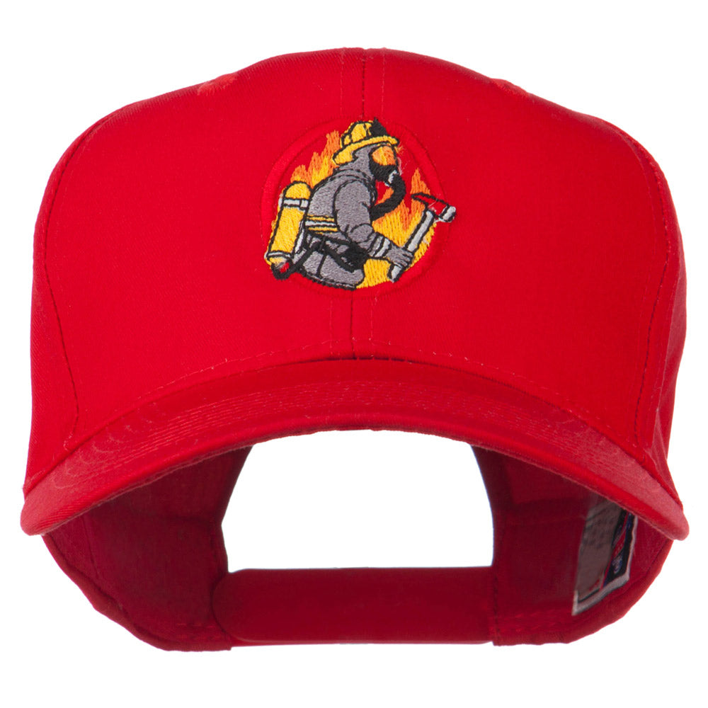 Firefighter Embroidered Pro Style Cap - Red OSFM - Walmart.com
