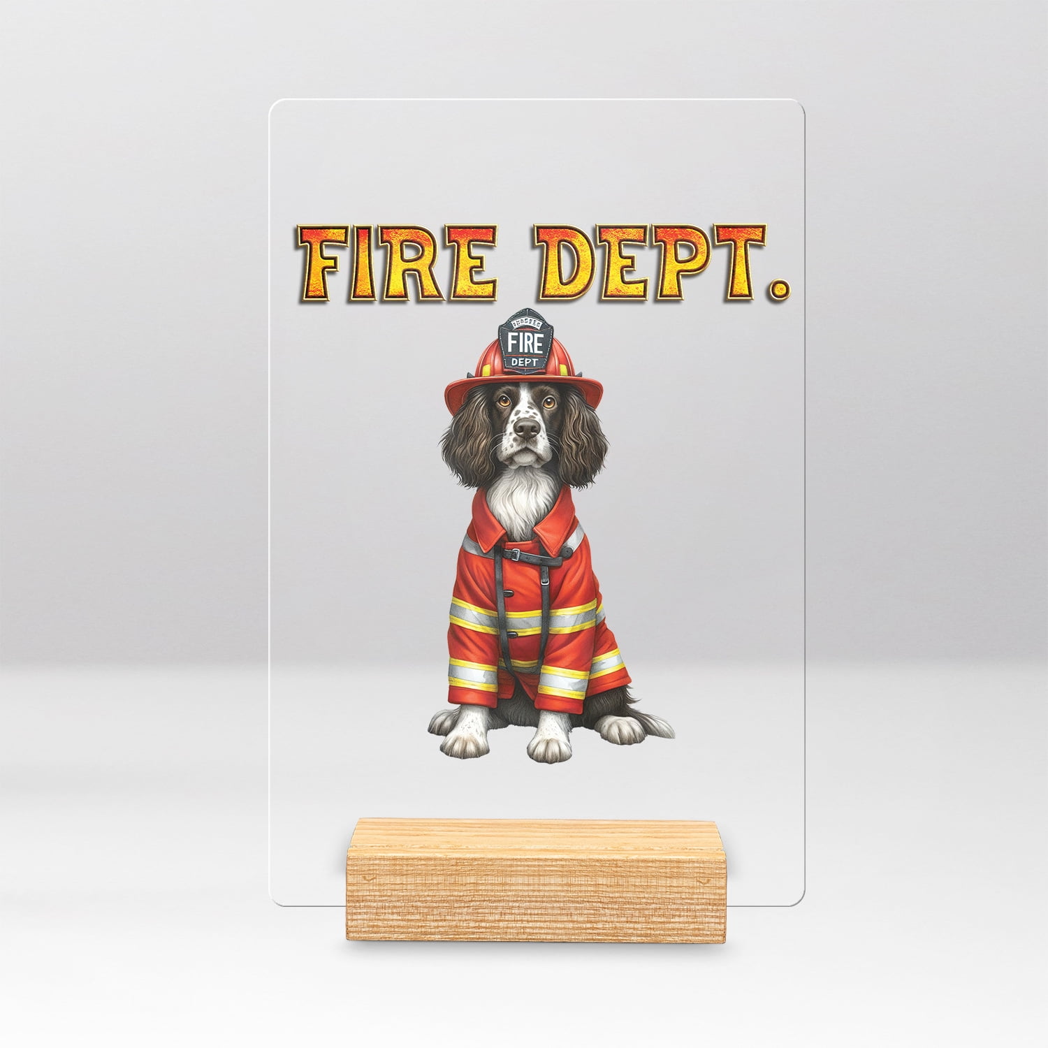 Firefighter English Springer Spaniel Hero Rescue Fire Dept Fireman USA ...