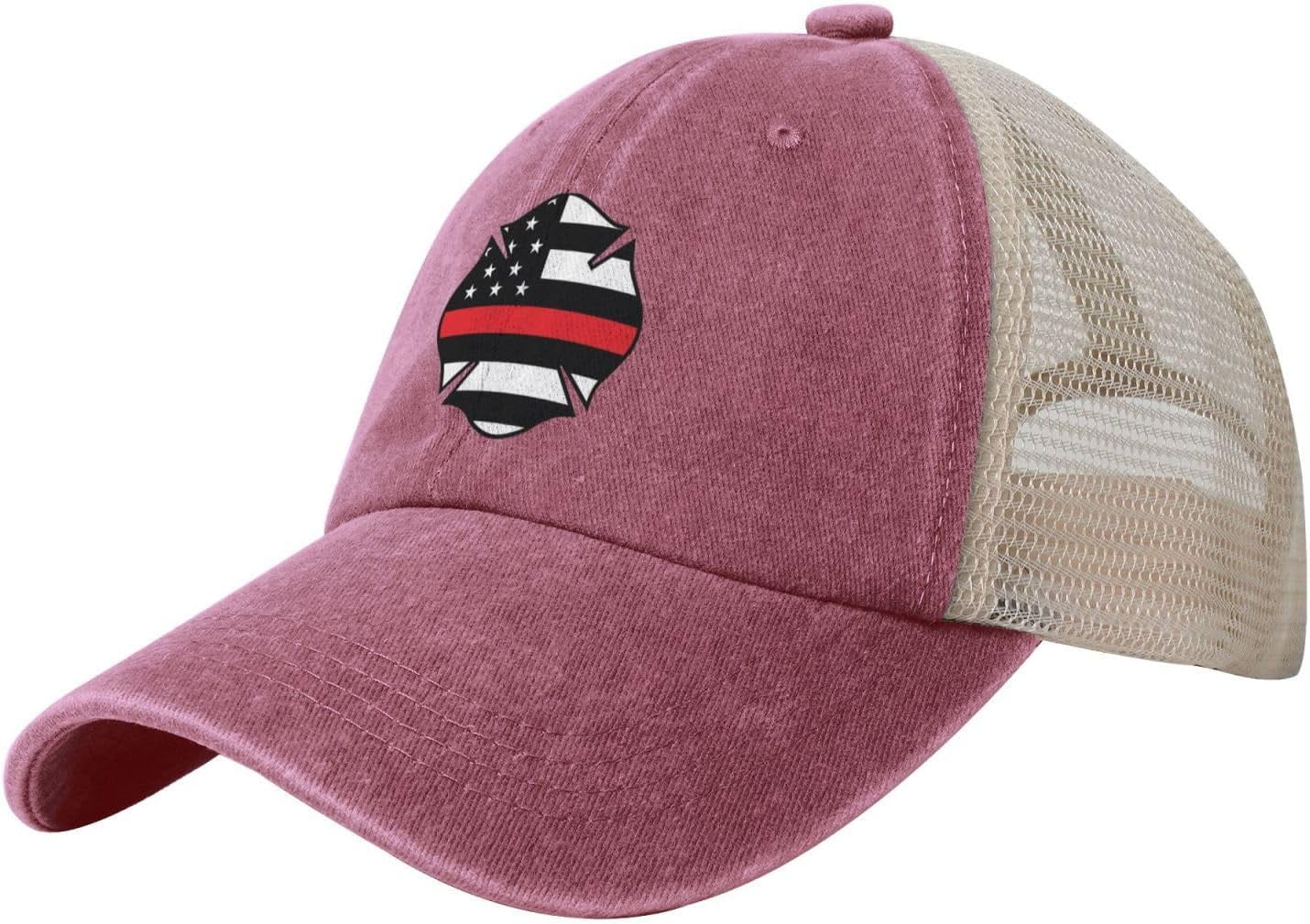 Firefighter Exclusive Thin Red Line Outdoor Washed Denim Mesh Hat Denim ...