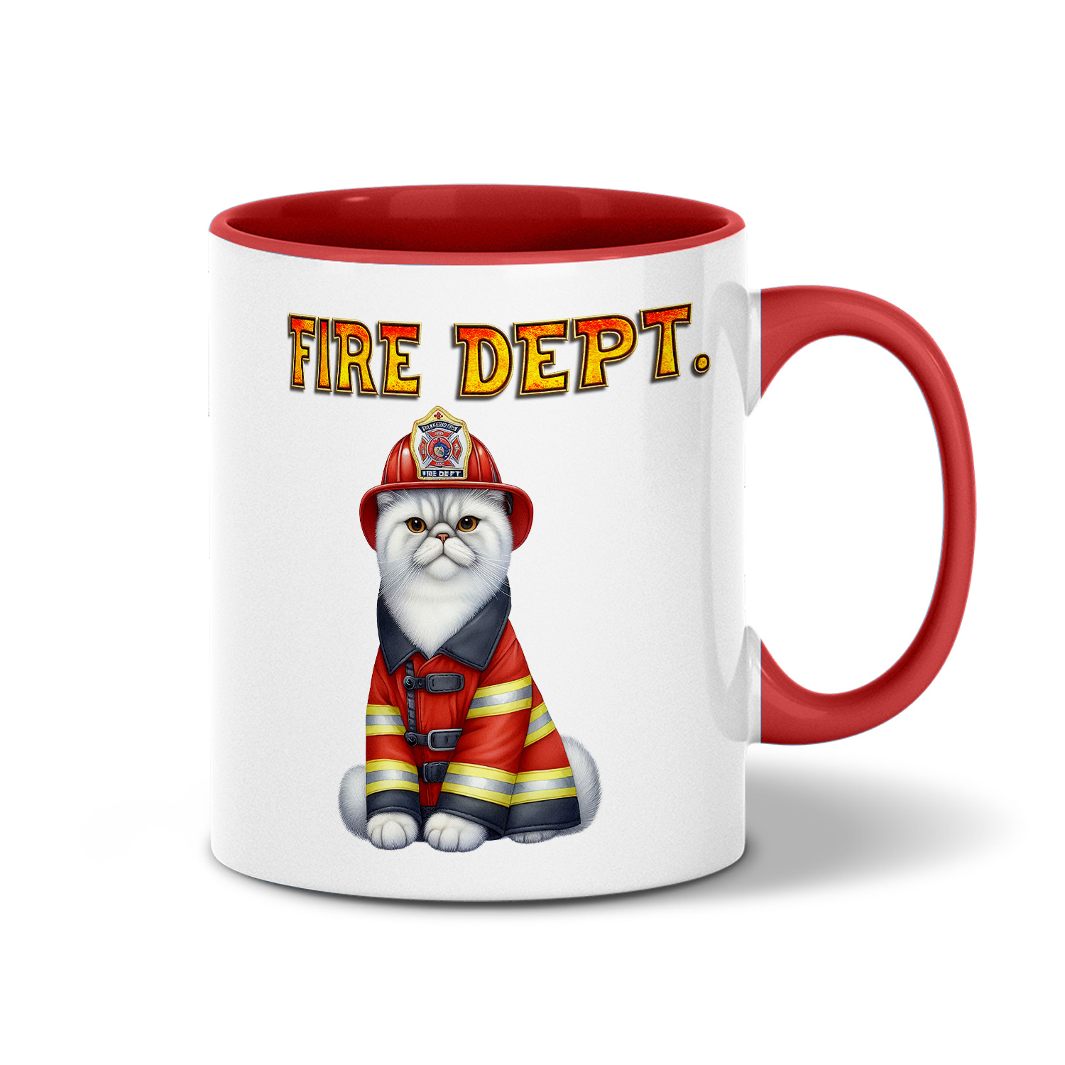 Firefighter Exotic Shorthair Hero Rescue Fire Dept Fireman USA Flag ...