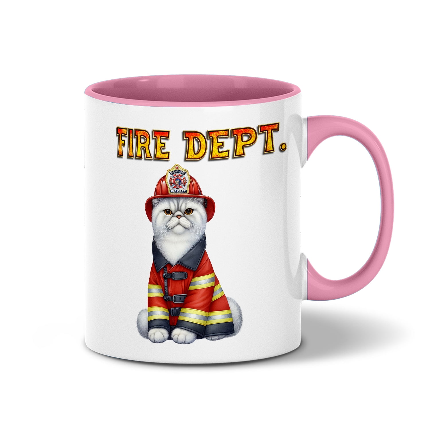 Firefighter Exotic Shorthair Hero Rescue Fire Dept Fireman USA Flag ...