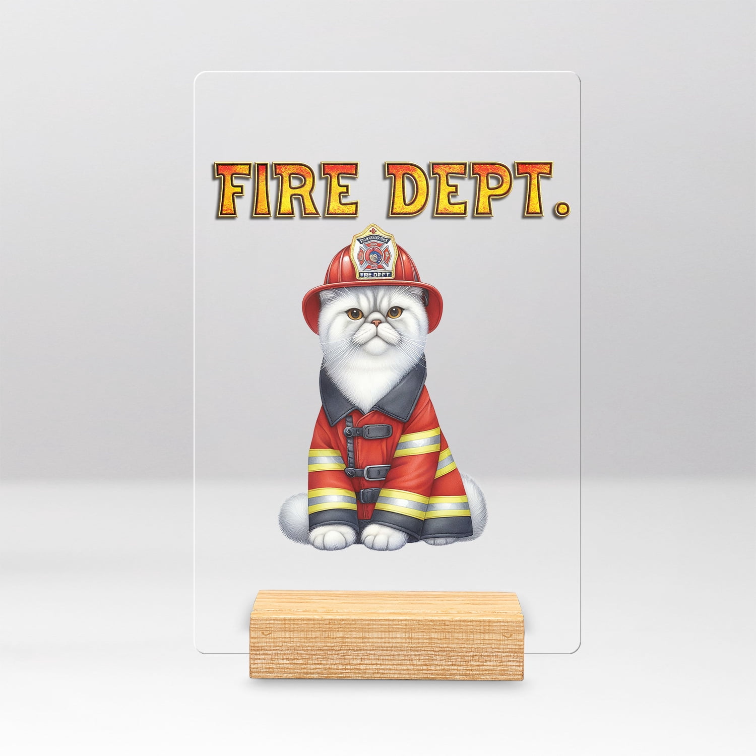 Firefighter Exotic Shorthair Hero Rescue Fire Dept Fireman USA Flag ...