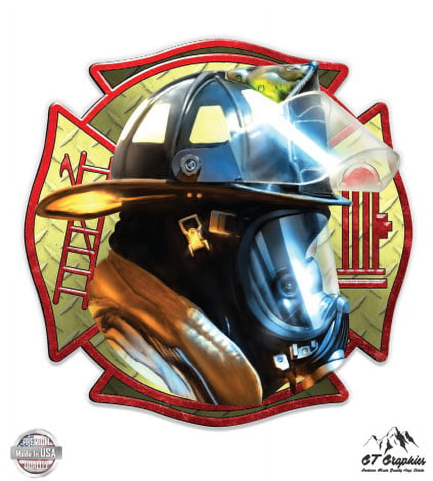 Firefighter Fire - 3" Vinyl Sticker - For Car Laptop I-Pad Phone Helmet ...