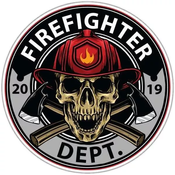 Firefighter Fire Department Skull Axe Car Window Stickerphone Decal ...