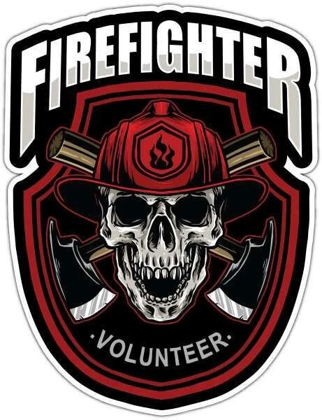 Firefighter Fire Department Skull Volunteer Car Window Stickerphone ...