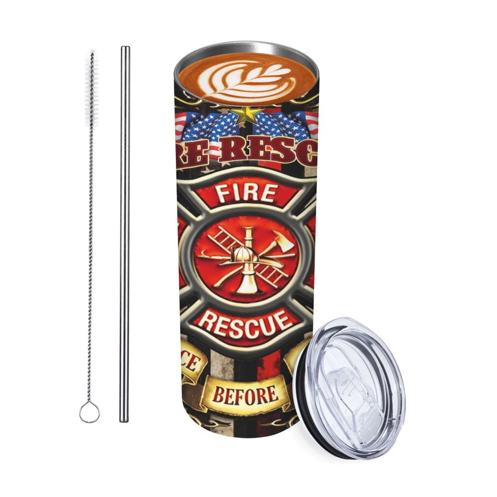 Firefighter Fire Rescue 20oz Coffee Mug Cup,Stainless Steel Thermos ...