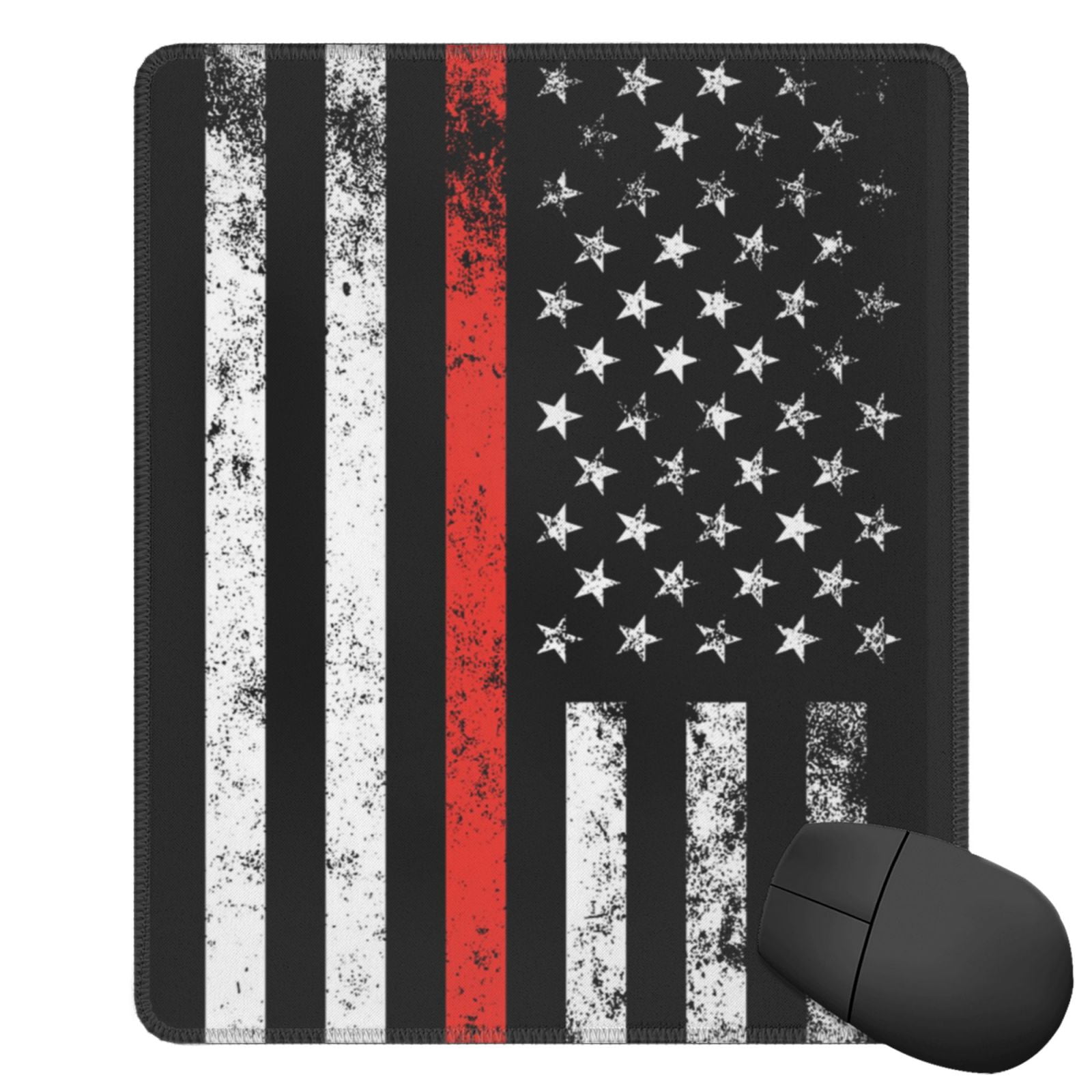 Firefighter Firefighting Flag Square Mousepad With Stitched Edges Mouse ...