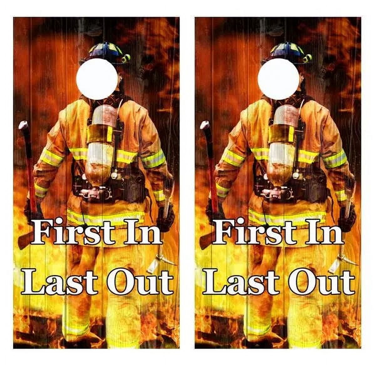 Firefighter First In, Last Out Cornhole Wood Board Skin Wrap - Walmart.com