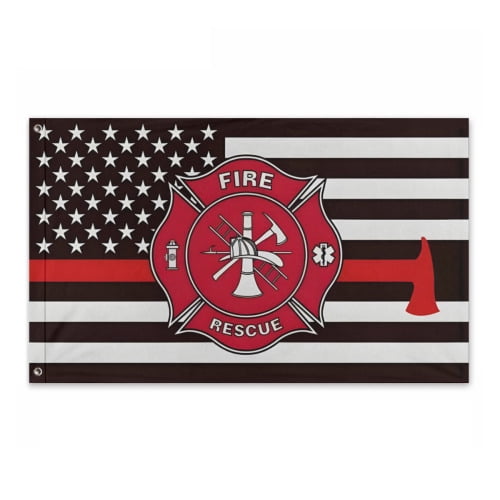 Firefighter Flag 3X2 Outdoor Fire Department Thin Red Line American ...