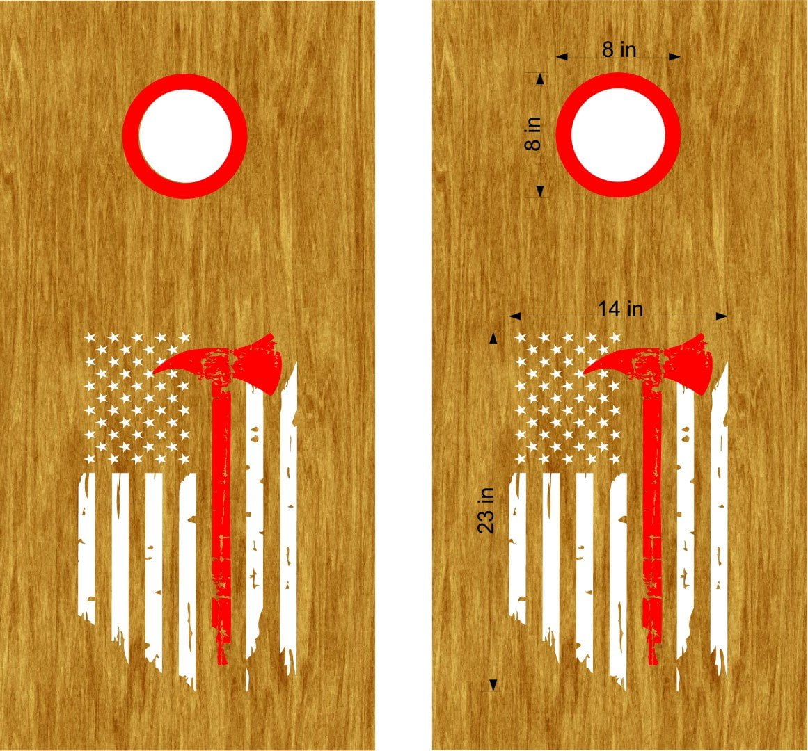 Firefighter Flag Cornhole Board Decals - Patriotic Rescue Graphics FL01 ...