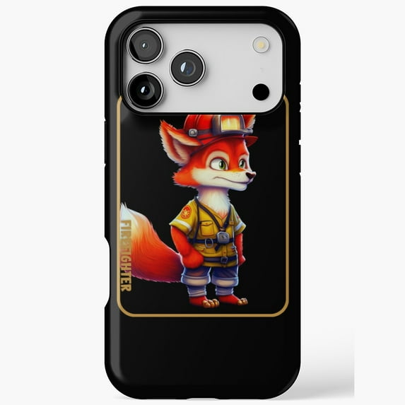 Firefighter Fox Lover Nature Animal Art iPhone Case 17 16 15 14 13 12 ...