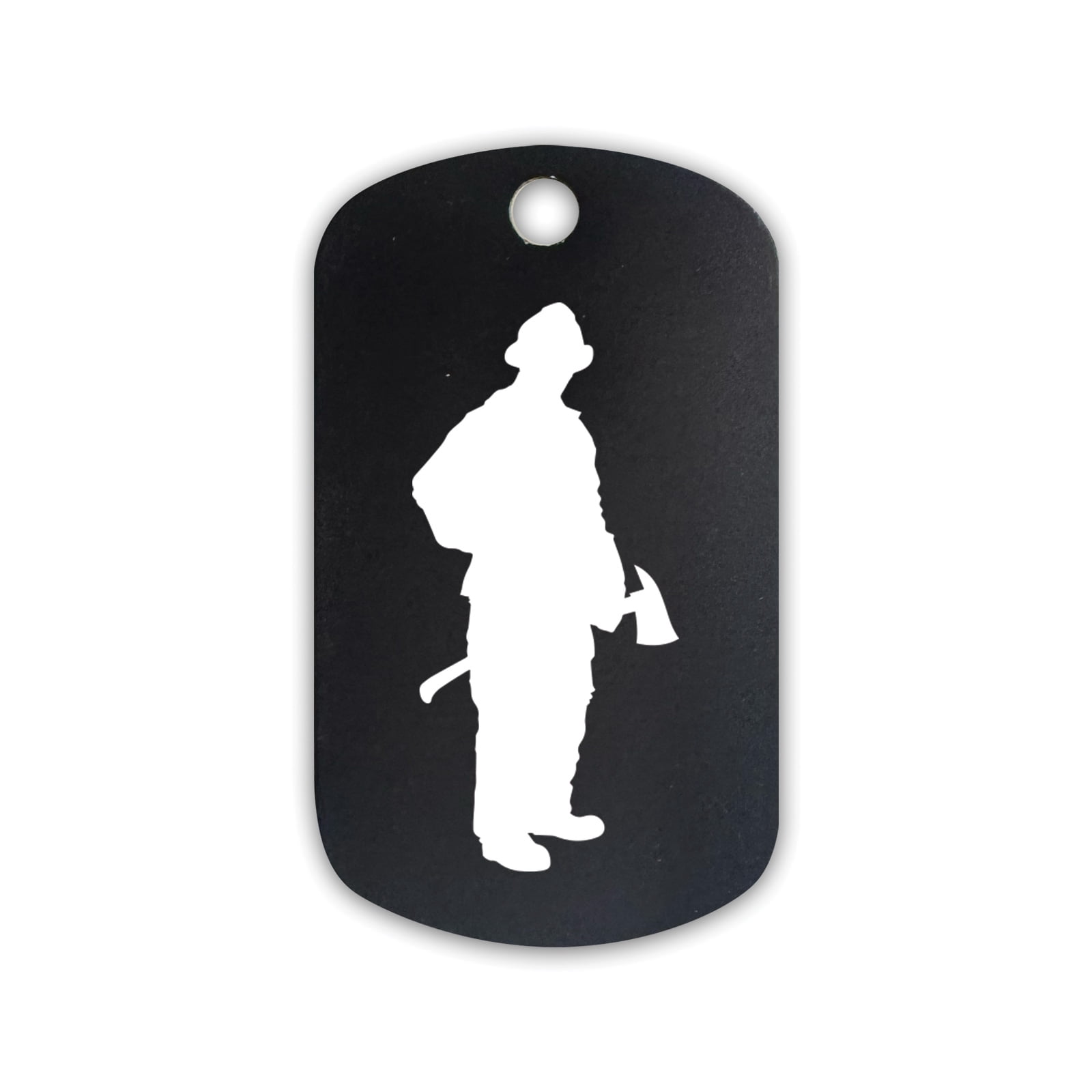 Firefighter GI Dog Tag Aluminum Keychain fire fighter fireman first ...