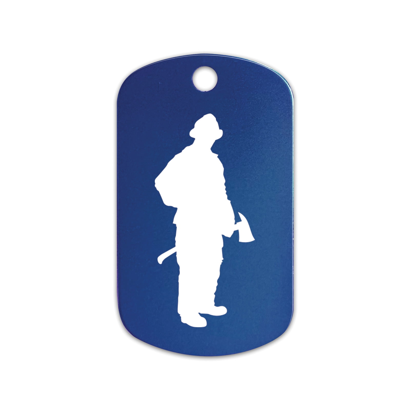 Firefighter GI Dog Tag Aluminum Keychain fire fighter fireman first ...