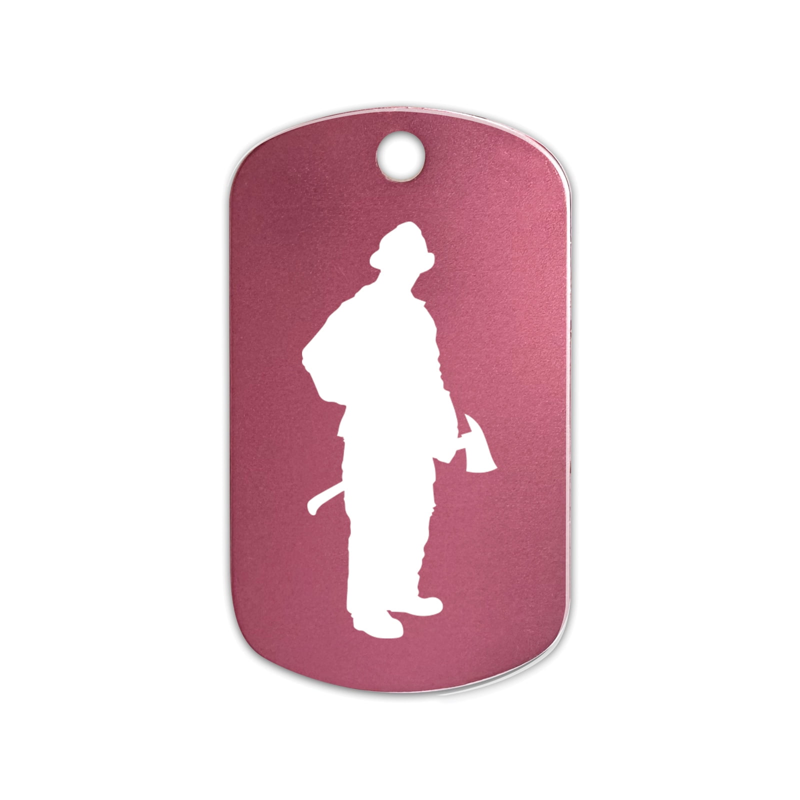 Firefighter GI Dog Tag Aluminum Keychain fire fighter fireman first ...