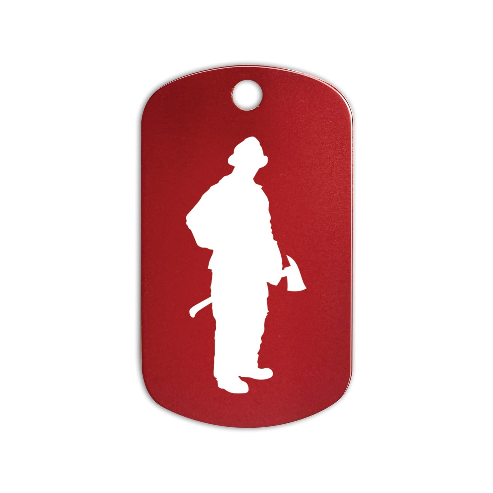 Firefighter GI Dog Tag Aluminum Keychain fire fighter fireman first ...