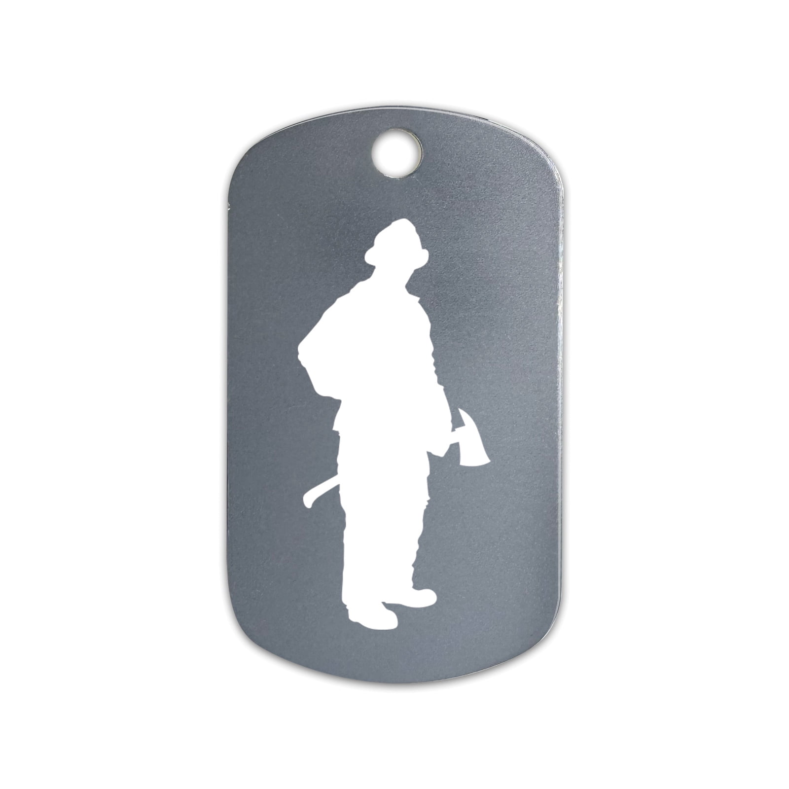 Firefighter GI Dog Tag Aluminum Keychain fire fighter fireman first ...