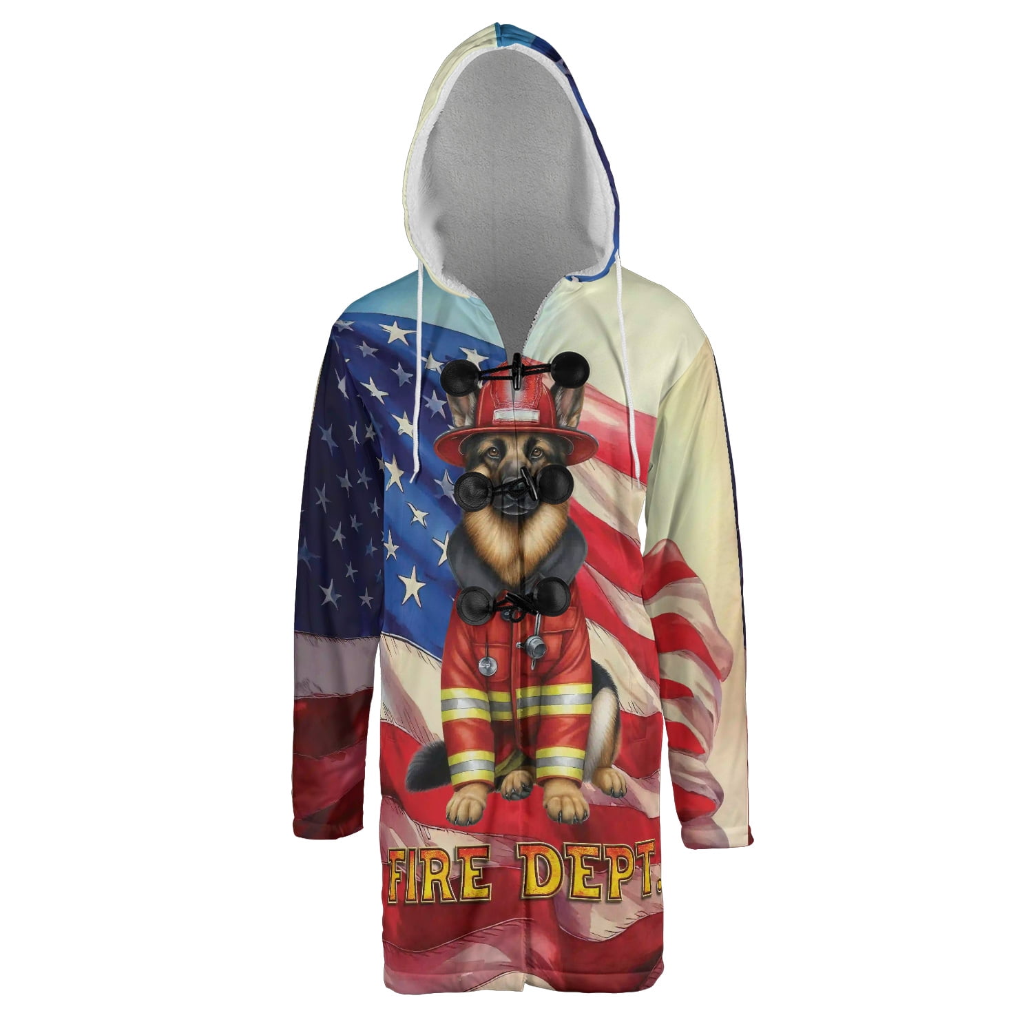 Firefighter German Shepherd Hero Rescue Fire Dept Fireman USA Flag All ...