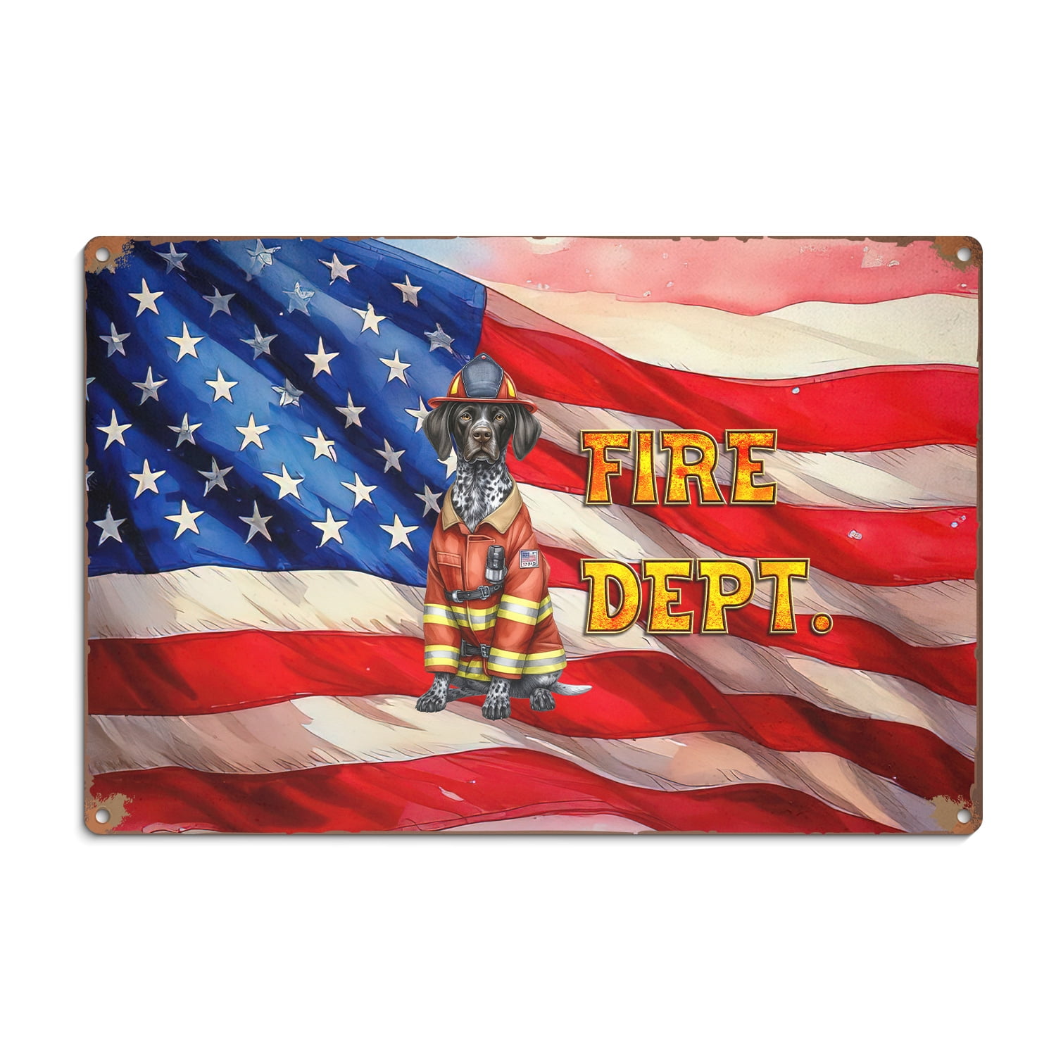 Firefighter German Shorthaired Pointer Hero Rescue Fire Dept Fireman ...