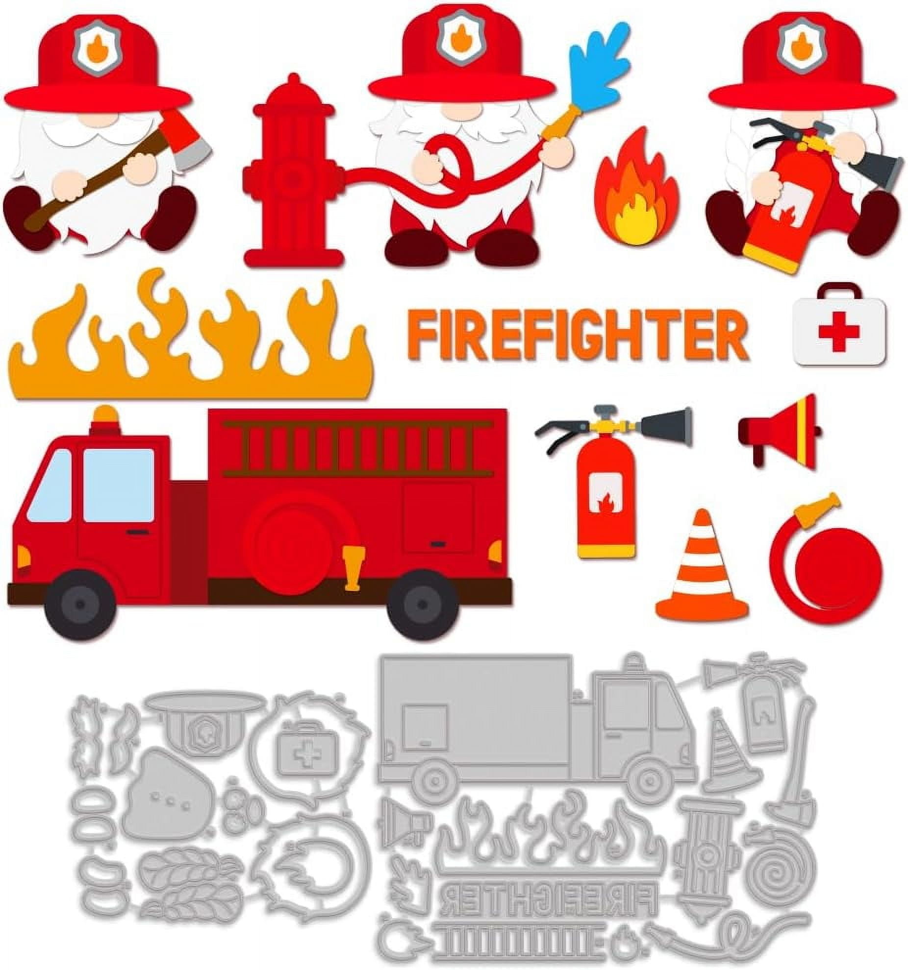 Firefighter Gnome Cutting Dies Fireman Gnome Die Cuts for Card Making ...