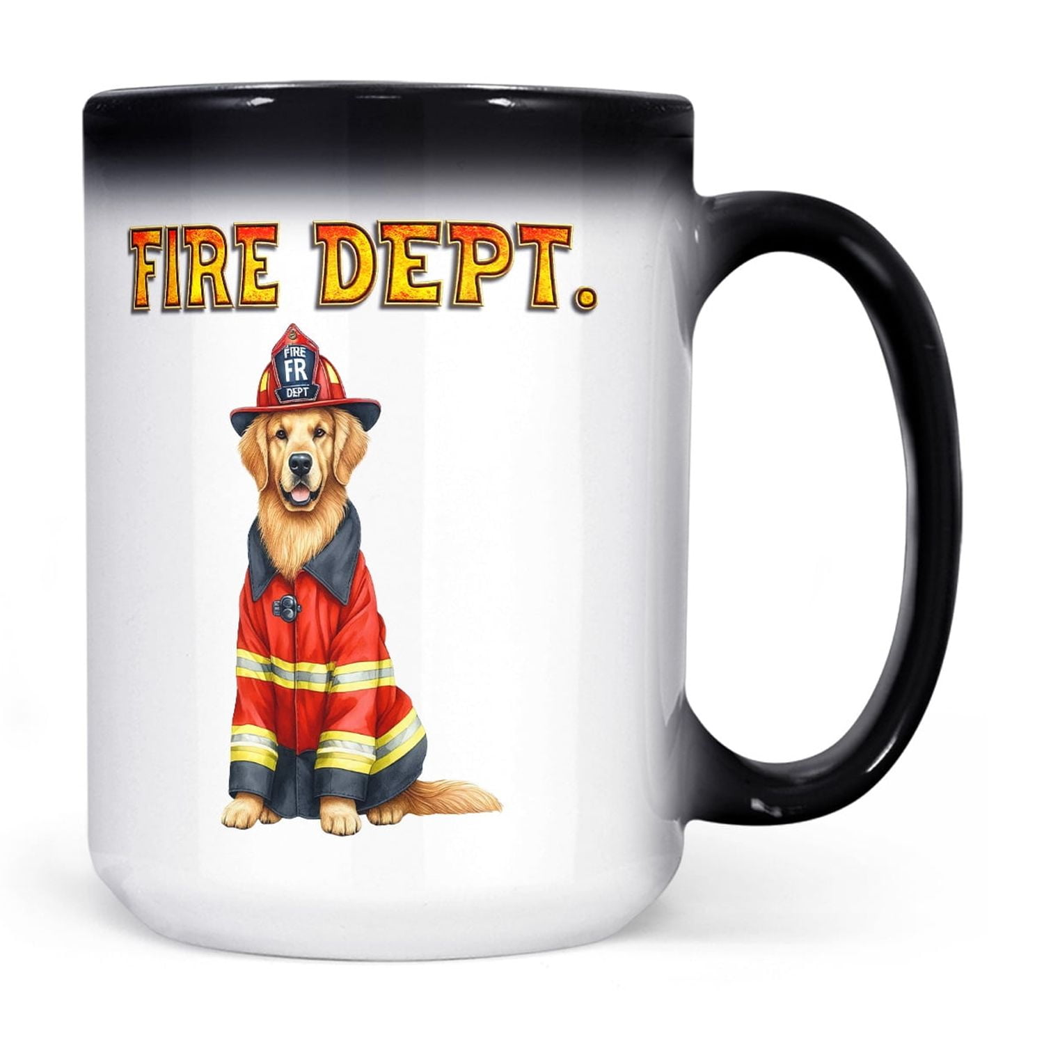 Firefighter Golden Retriever Hero Rescue Fire Dept Fireman USA Flag ...