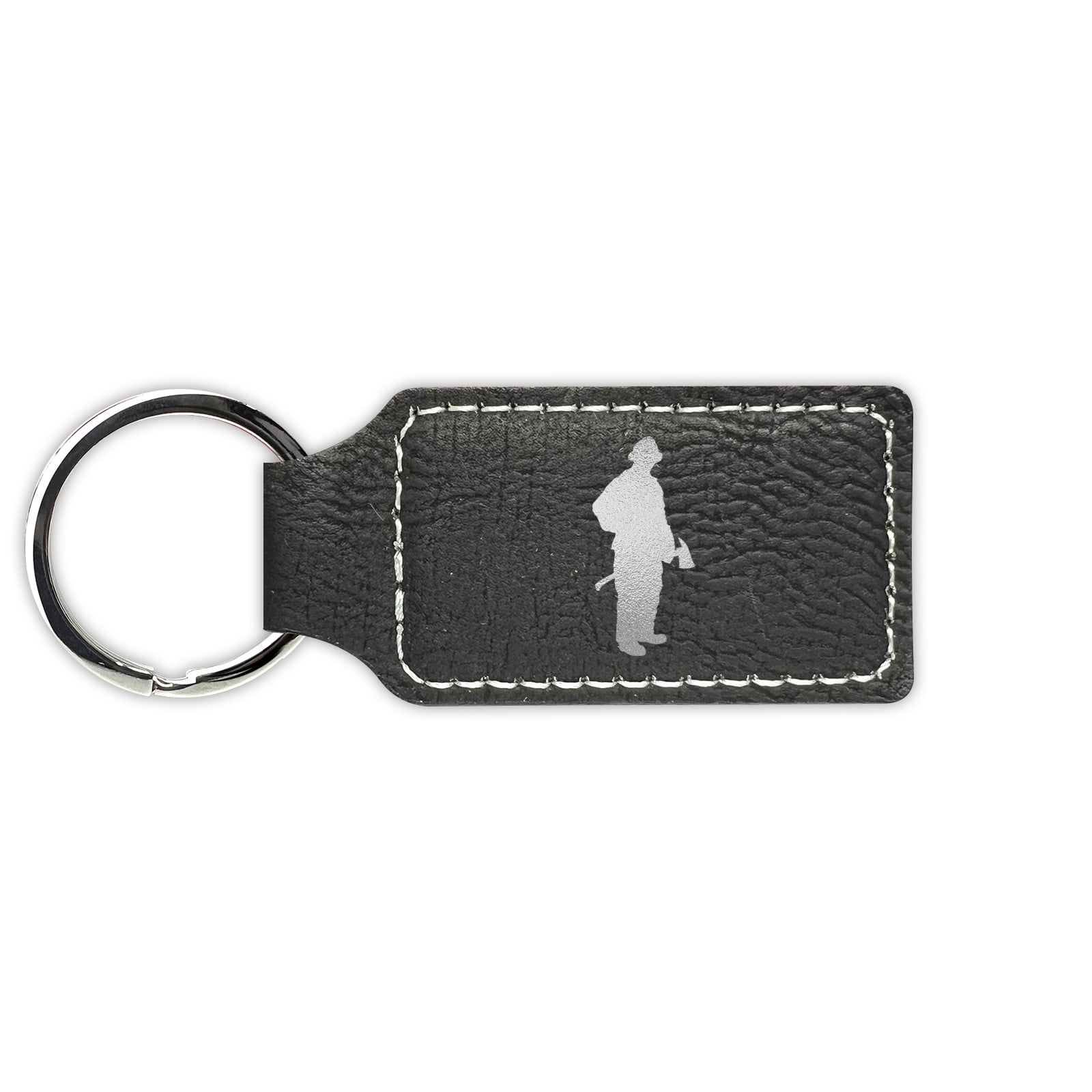 Firefighter Keychain Leatherette Rectangle - Laser Engraved - Many ...