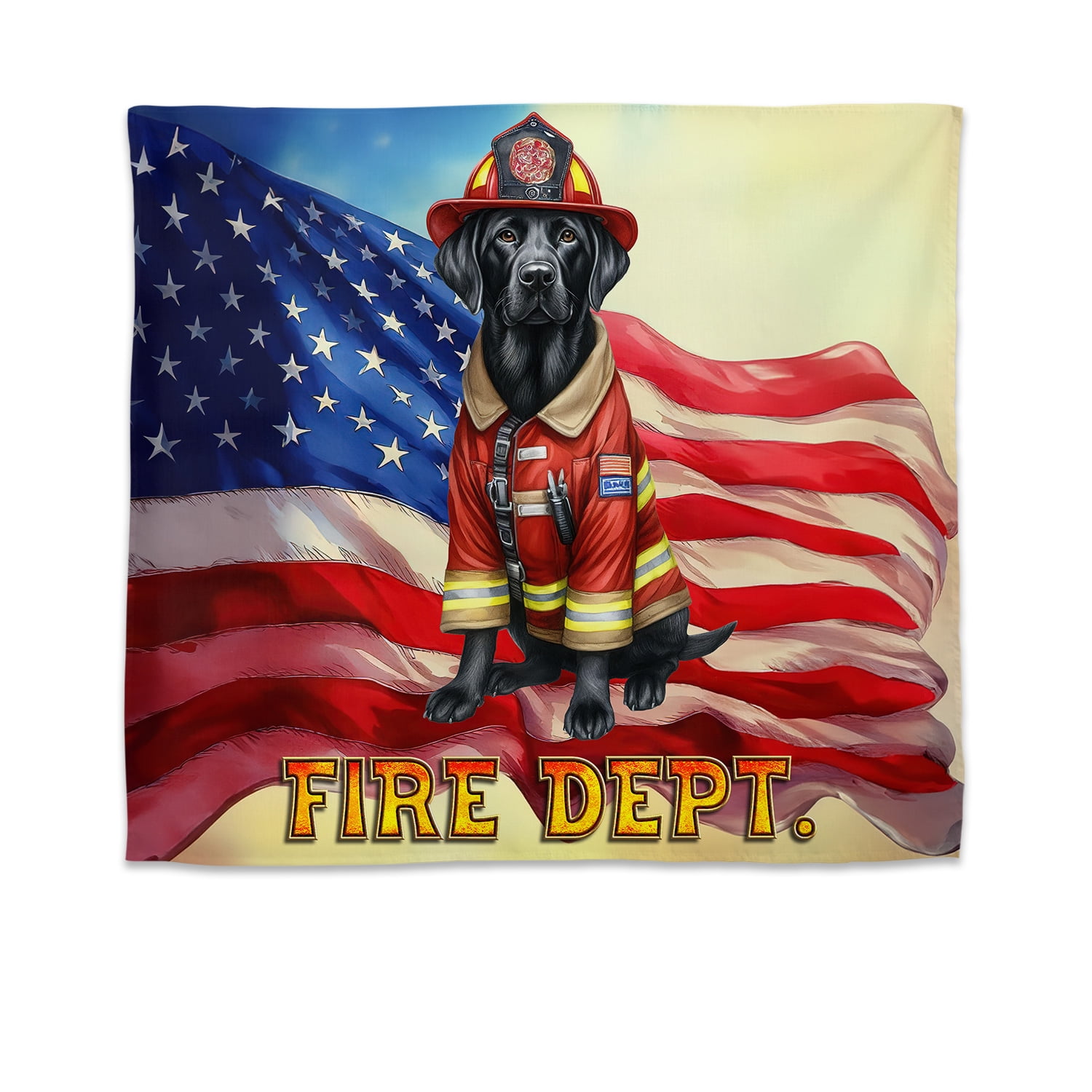 Firefighter Labrador Retriever Hero Rescue Fire Dept Fireman USA Flag ...