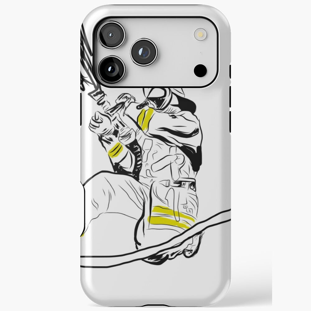 Firefighter Lines Water Drawing Sketch iPhone Case 17 to 11 Pro Max ...