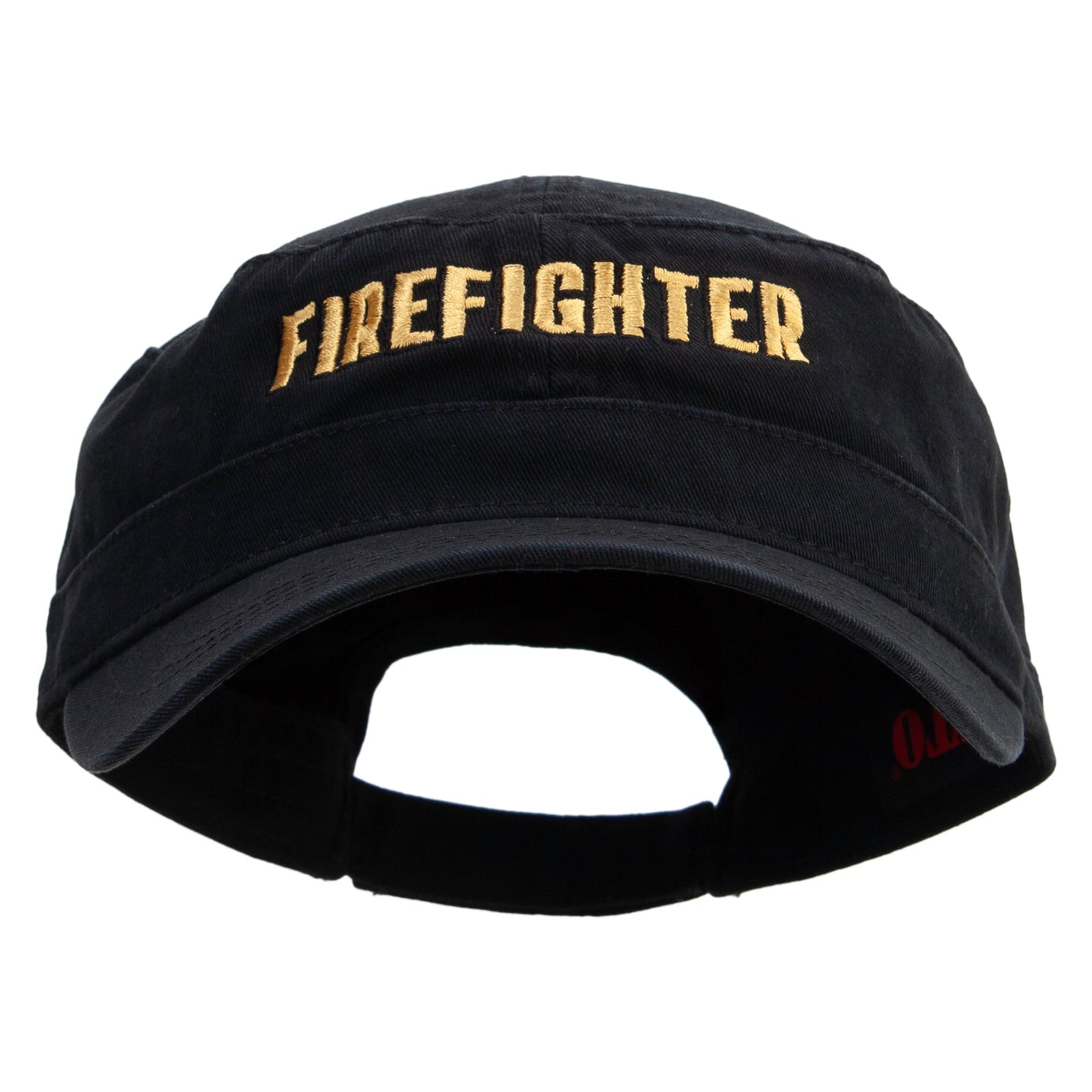 Firefighter Logo Embroidered Garment Washed Adjustable Army Cap - Black ...